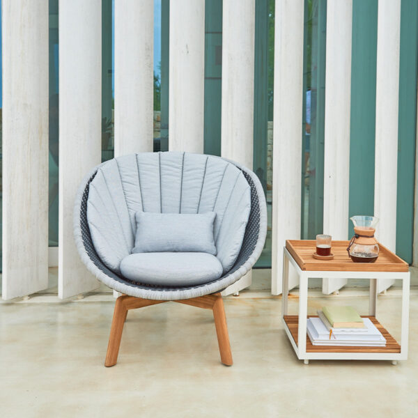CANELINE DENMARK Outdoor Coffee Table Level Small Aluminium White ...